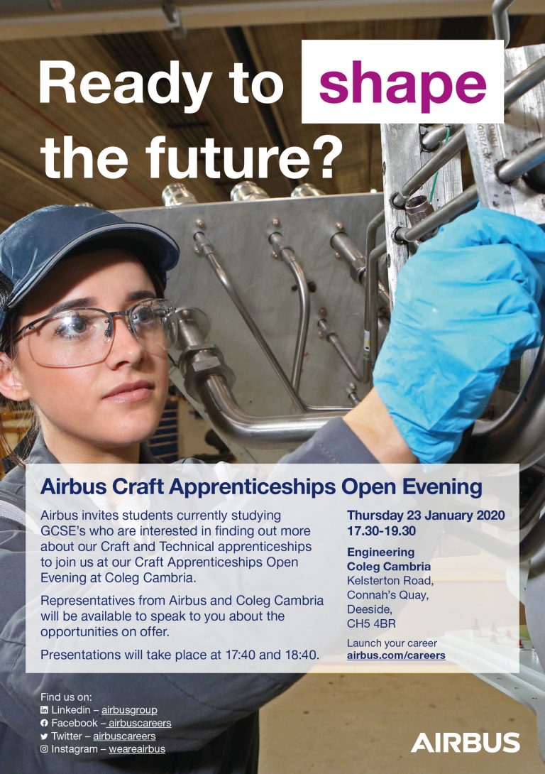 Airbus Craft Apprenticeships Open Evening – Prestatyn High School ...