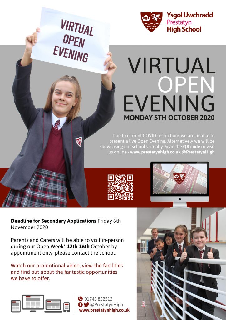 Open Evening 2020 – Prestatyn High School – Denbighshire North Wales